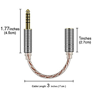 ANLINKSHINE 4.4mm Balance Male to 2.5mm Balance Female Adapter Cable, 6N OCC Copper Silver Plate Audio Cord Compatible with Sony PHA-2A, TA-ZH1ES, NW-ZX300A, NW-WM1A, NW-WM1Z Audio Player, DAP