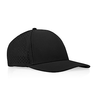 Billest Gilbert Snapback Hat | 5 Panel Blank Cap for Men & Women | Breathable & Lightweight | Outdoor | Curved Bill (Black)