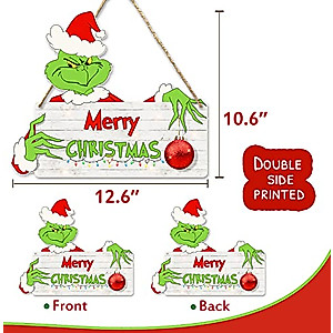 Christmas Decorations Hanging Signs Door Sign for Holiday Decor Merry Xmas Themed Party Supplies Yard Porch Wall Window Kid’s Room Decoration