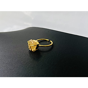 ALPHA Raw Citrine Adjustable Ring For Unisex Uncut Gemstone Prong Jewelry November Birthstone Gift For Him And Her