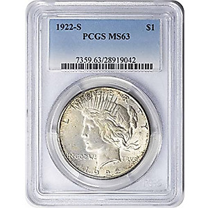 1922 S Peace Dollar MS63 PCGS