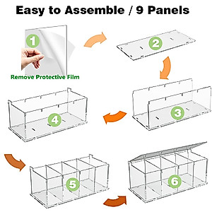 Coffee Capsule Holder Acrylic Box K Cup Holder Coffee Pod Storage Clear 4 Compartment with Lid Organizer Coffee Bar Accessories