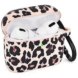 AIRSPO Silicone Cover Compatible AirPods Pro 1st Generation Case Floral Print Protective Case Skin for Apple Airpod Pro Charging Case 2019 LED Visible Shock-Absorbing Soft Slim Silicone Case