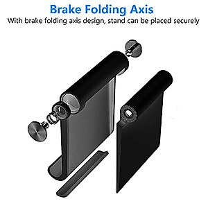 VOVIGGOL Cell Phone Stand Holder, Cellphone Holder Adjustable Desktop Phone Stand for Desk, Foldable Phone Cradle Dock Mobile Stand for iPhone iPad Tablet 4 to 7.9 Inch Smartphones (Black)