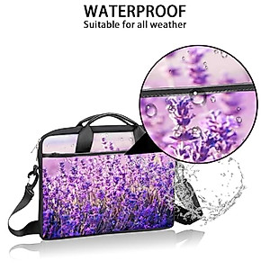 Lavender Laptop Computer Bag Waterproof Shoulder Messenger Bag 13-15 inch Durable Laptop Tote Bag with Shoulder Strap Handle Lightweight Crossbody Briefcase
