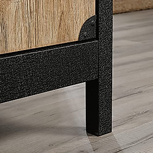 Sauder Steel River TV Stand with Doors, L: 60.24" x W: 19.09" x H: 29.72", Milled Mesquite Finish