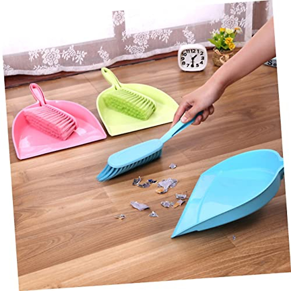 COLLBATH 2pcs Mini Broom Dustpan Set Keyboard Cleaning Tool Dust Pan and Brush Small Broom Brush Mini Tools Mini Brush Bed Broom Household Brooms Cleaning Tools Desktop Broom Plastic