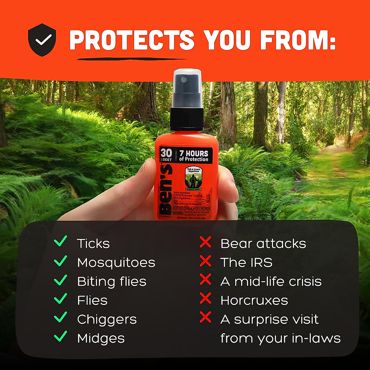 Ben's Tick & Insect Repellent - Travel Size Bug Spray with 30% DEET for Mosquitoes, Ticks & More - Up to 7 Hours of Protection - Fragrance-Free - 1.25 Fl Oz (4 Pack)