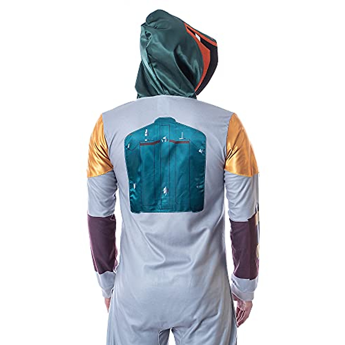 Star Wars Mens' Boba Fett Hooded Costume Union Suit One-Piece Pajama (2XL/3XL) Grey