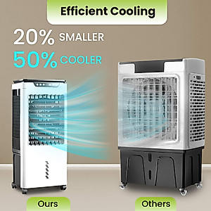 Gorilla Gadgets Powerful Swamp Cooler 5300 CFM, 7 Gallons Water Tank, Portable Indoor Evaporative Air Cooler, Remote Included, Swing Mode, Modern Design, 3 Speeds (LBW-6500RC)