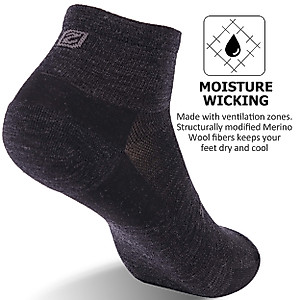 Low Cut Running Socks ZEALWOOD Women Merino Wool Socks Ultra-Comfortable Moisture Wicking Low Cut Wool Socks Fast Dry Mens Ankle Socks For Women Athltic Cycling Socks Gifts for Men Mom Dad Gifts
