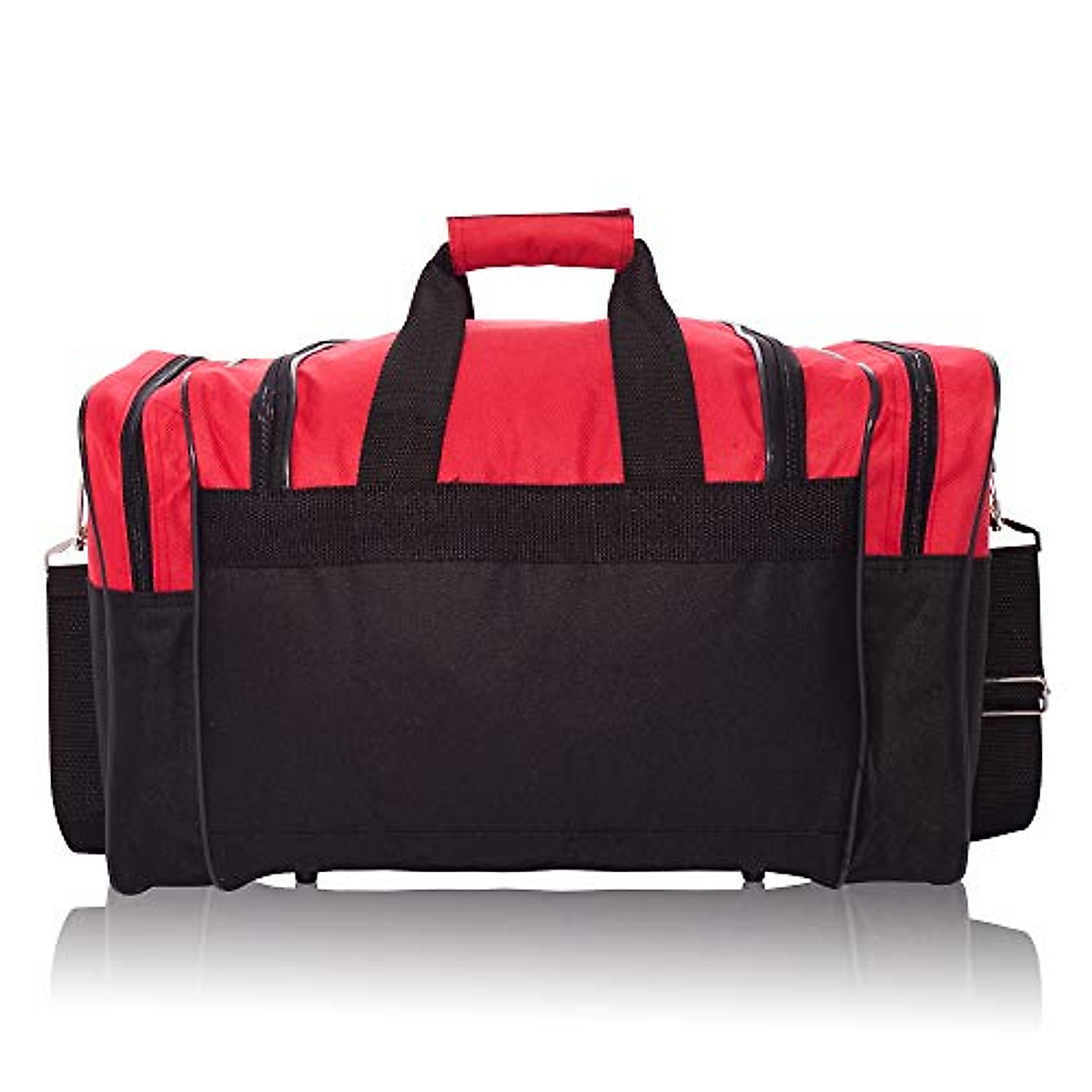 Dalix Blank Duffle Bag Duffel Bag in Black and Red Gym Bag