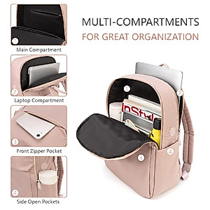 PINCNEL Fashion Laptop Backpack Purse for Women with Anti-Theft Pocket, External USB Port, and Travel Luggage Strap for Work, School, and Casual Style(Pure Black)