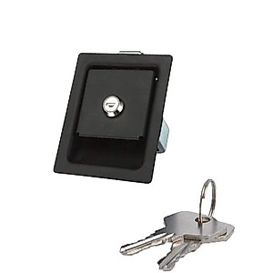 2 PCS Flush Mount Paddle Handle Stainless Steel Locking Door Latch RV Paddle Entry Interior Handle Knob Deadbolt Toolboxes and Compartment Black