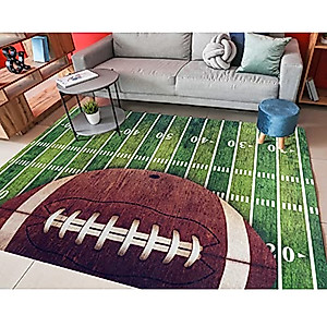 ALAZA Grunge American Football Field Non Slip Area Rug 5' x 7' for Living Dinning Room Bedroom Kitchen Hallway Office Modern Home Decorative