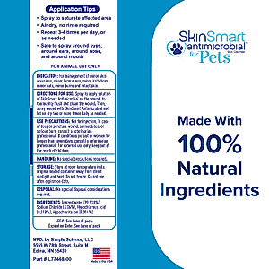 SkinSmart Antimicrobial Hot Spot & Allergy Relief Spray for Dogs & Cats | Pet Healing Aid, Itch Relief | 8 oz Spray