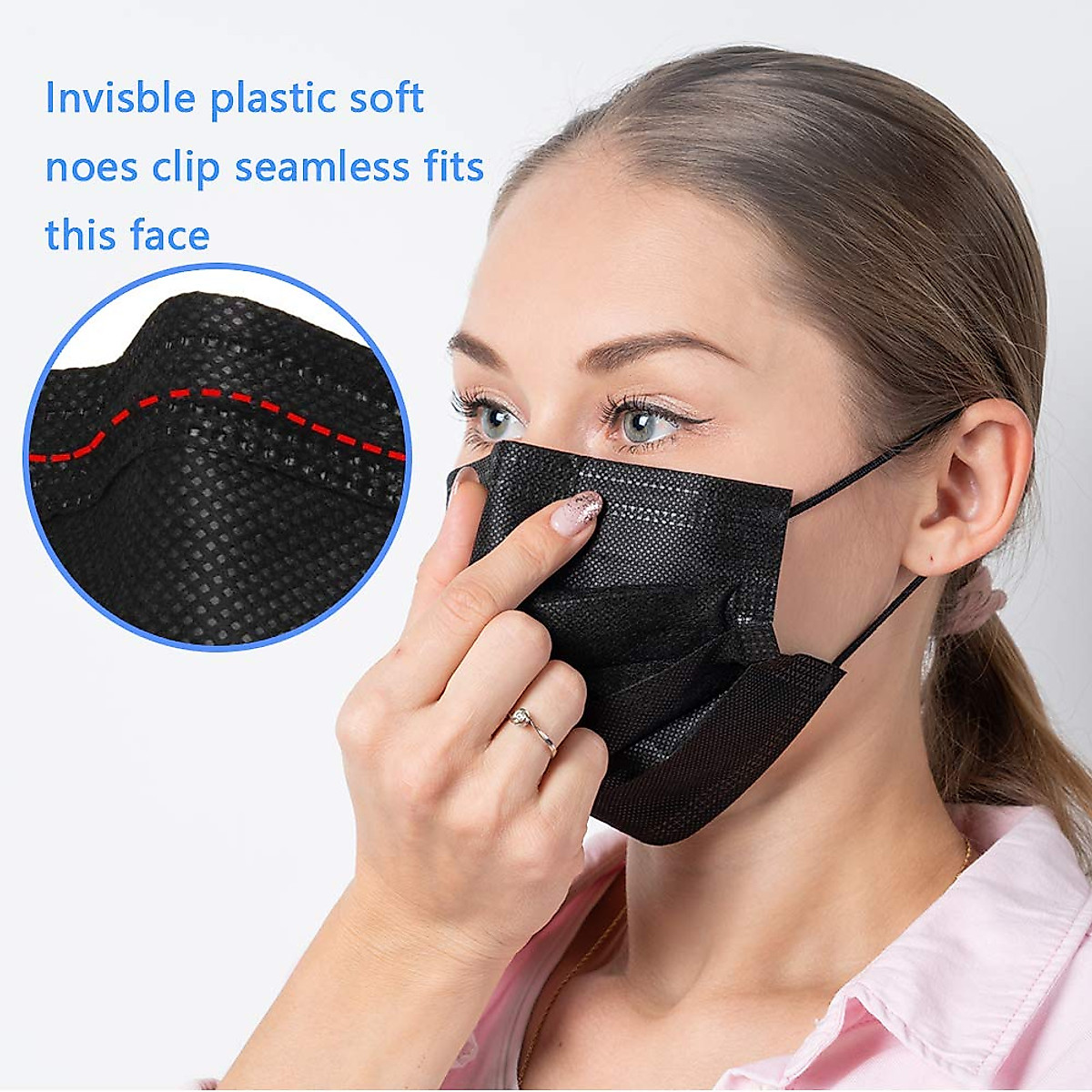 EAILGORL, Disposable 3 Layer Face Masks with Elastic Ear Band, Gray