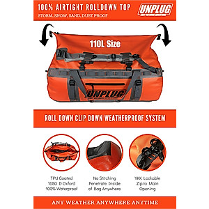 big duffle bag equipment duffle bag large waterproof luggage extra large duffle bag for travel kayaking accessories boating equipment backpack duffle bags for travel drybag waterproof bag (110L AO)