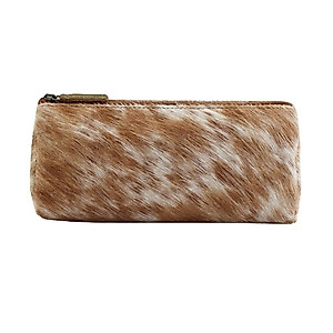 Myra Bag Sandy Cowhide Purse - Cowhide Purses for Women, Small Purse, Handcarry Purse, Western Gifts, for Women, Cow Print Purse Multi Pouch, Light Brown and Ivory Cow Hide Purse