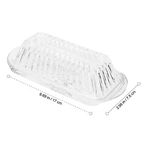 STOBAZA Cream Cheese Crystal Glass Butter Dish with Lid 1 Set Classic Butter Keeper for Countertop European Covered Butter Tray with Lid Dessert Dish Cookie Dish Fruits Dish for Home Food Containers