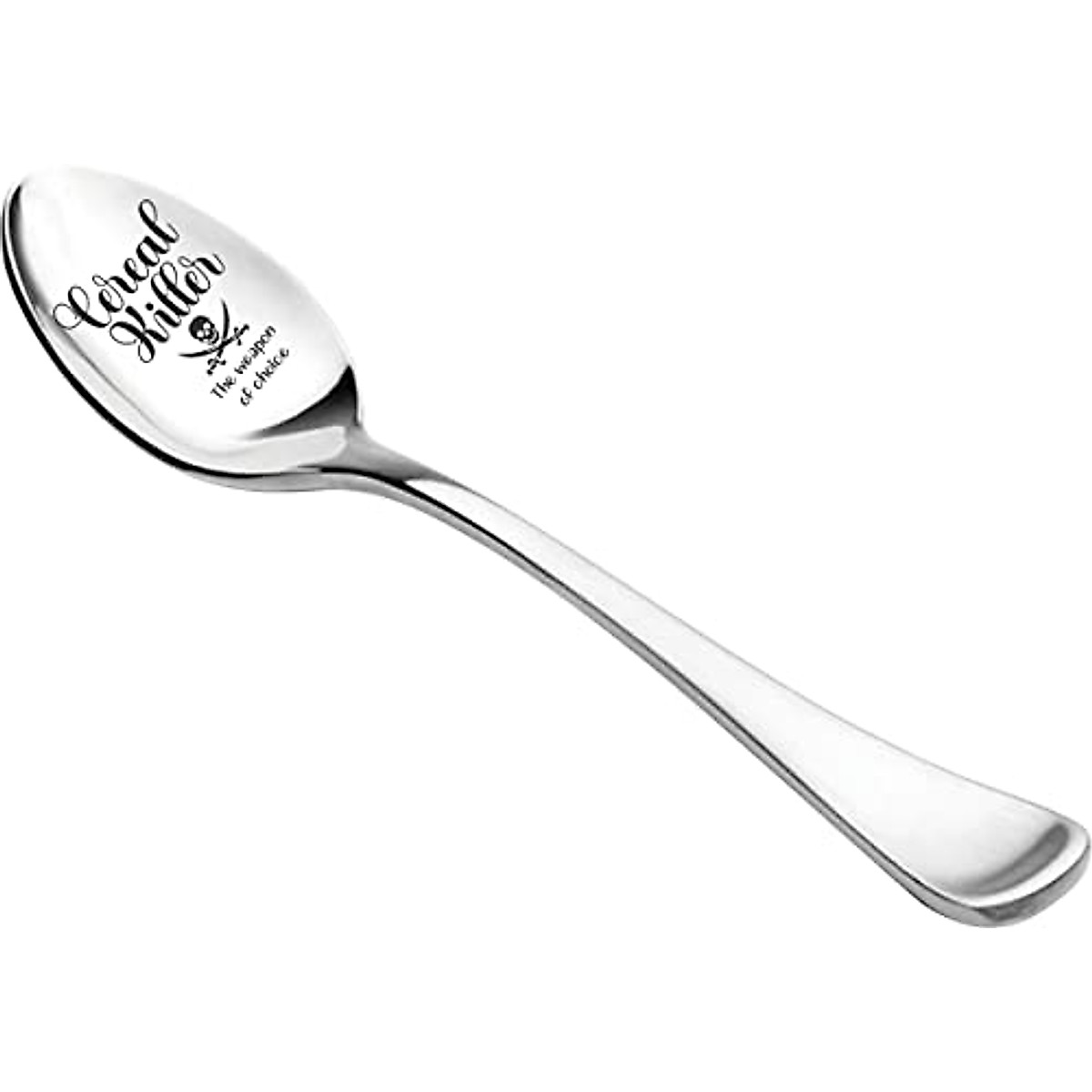 Funny Gift | Cereal Killer The Weapon Of Choice Engraved Spoon Gift For Birthday | Anniversary | Christmas Stocking Stuffer | Stainless Steel 7 inches Engraved Teaspoon | Gifts under $20