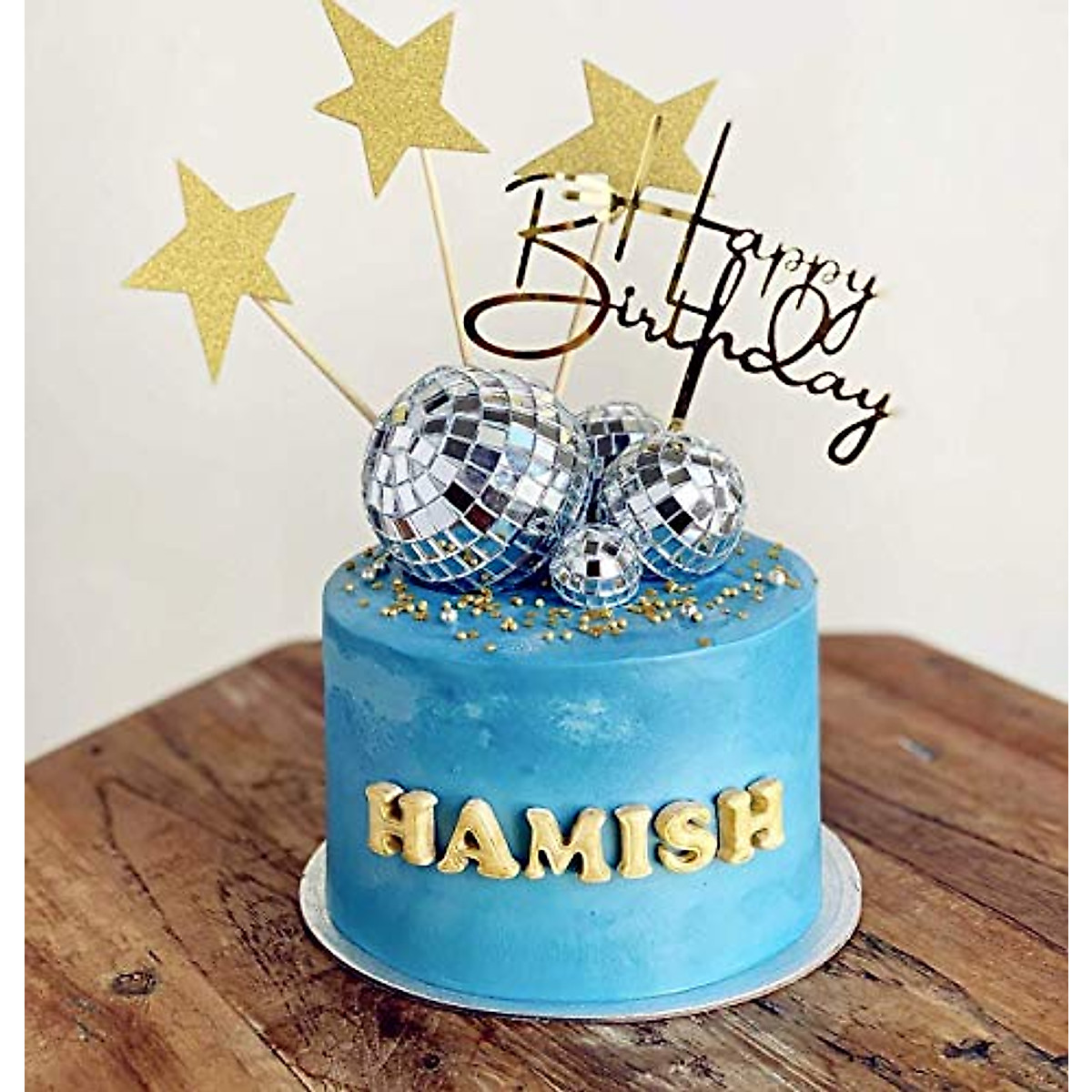 JeVenis Disco Ball Cake Decoration 70's Disco Cake Decoration Disco Ball Toppers Saturday Night Fever Party Supplies Disco Ball Dance Birthday Party Supplies