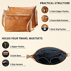 KITATU Crossbody Purse Hobo Handbags for Women Designer Vegan Leather Shoulder Zipper Bag with 2 Adjustable Straps