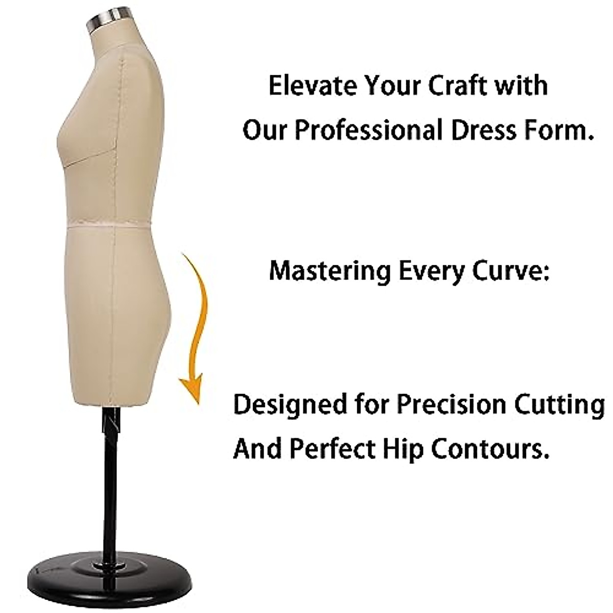 lavandeform Half Scale Dress Form Pro Size 8 detailed mini version of mannequin（Not Adult Full Size Fully Pinable Dressmaker Dummy.1/2 Female Mannequin for Pattern Making (Beige, 8)