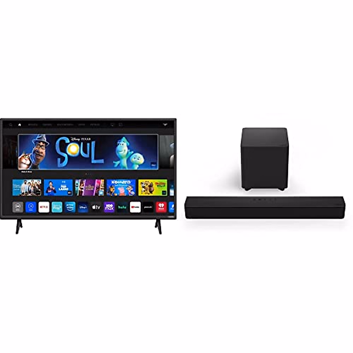 VIZIO 40-inch D-Series Full HD 1080p Smart TV, D40f-J09, 2022 Model & VIZIO V-Series 2.1 Compact Home Theater Sound Bar with DTS Virtual:X, Bluetooth, Wireless Subwoofer - V21t-J8