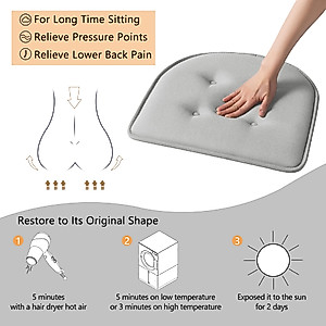 LOVTEX Chair Cushions for Dining Chairs 6 Pack, Non Slip Chair Pads for Dining Chairs, Kitchen Chair Cushions 17 x 16 x 1.5, Light Grey Seat Cushions