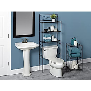 Zenna Home Floor Stand, Black Cross-Style