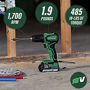 Metabo HPT Cordless Drill | 18V | 1/2-Inch Keyless | Sub-Compact | Brushless Motor | Lithium-Ion Batteries | Lifetime Tool Warranty | DS18DDX