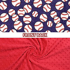 Baseball Baby Blanket for Boys Super Soft Fleece Minky Boy Blanket with Dotted Backing Double Layer Newborn Toddler Blankie for Nursery Stroller Crib Gift Ideas to Son Nephew Grandson 26.5*40 Inches