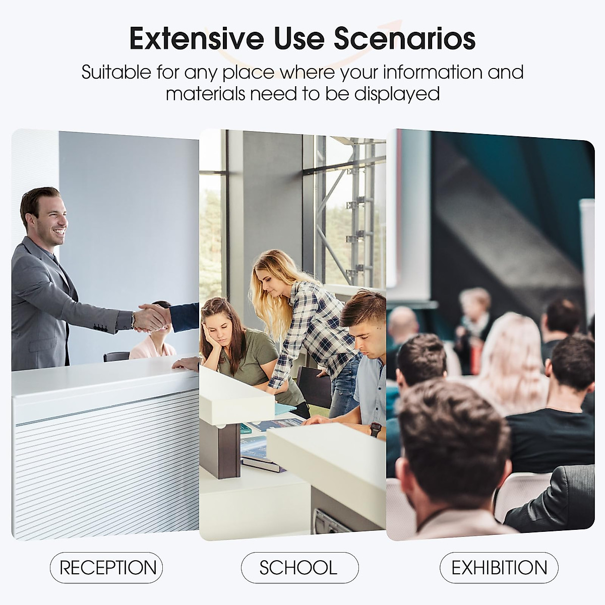 MaxGear Acrylic Brochure Holder 8.5 x 11 inch, Clear Literature Organizer Magazine Stand with Removable Divider for 4 x 9 inch Brochures, 4 Tier Pamphlet Display for Wall Mount or Countertop