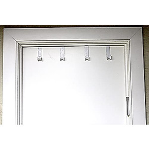 Dependable Industries inc. Essentials Over-The-Door Hanger Hook Set – 4-Pack of 3.5 in, Plastic Over-The-Door Hangers & White Over-The-Door Hooks – Over-Door Hooks for Hanging Clothes & Towels