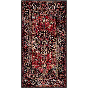 SAFAVIEH Vintage Hamadan Collection Area Rug - 9' x 12', Red & Multi, Oriental Traditional Persian Design, Non-Shedding & Easy Care, Ideal for High Traffic Areas in Living Room, Bedroom (VTH215A)