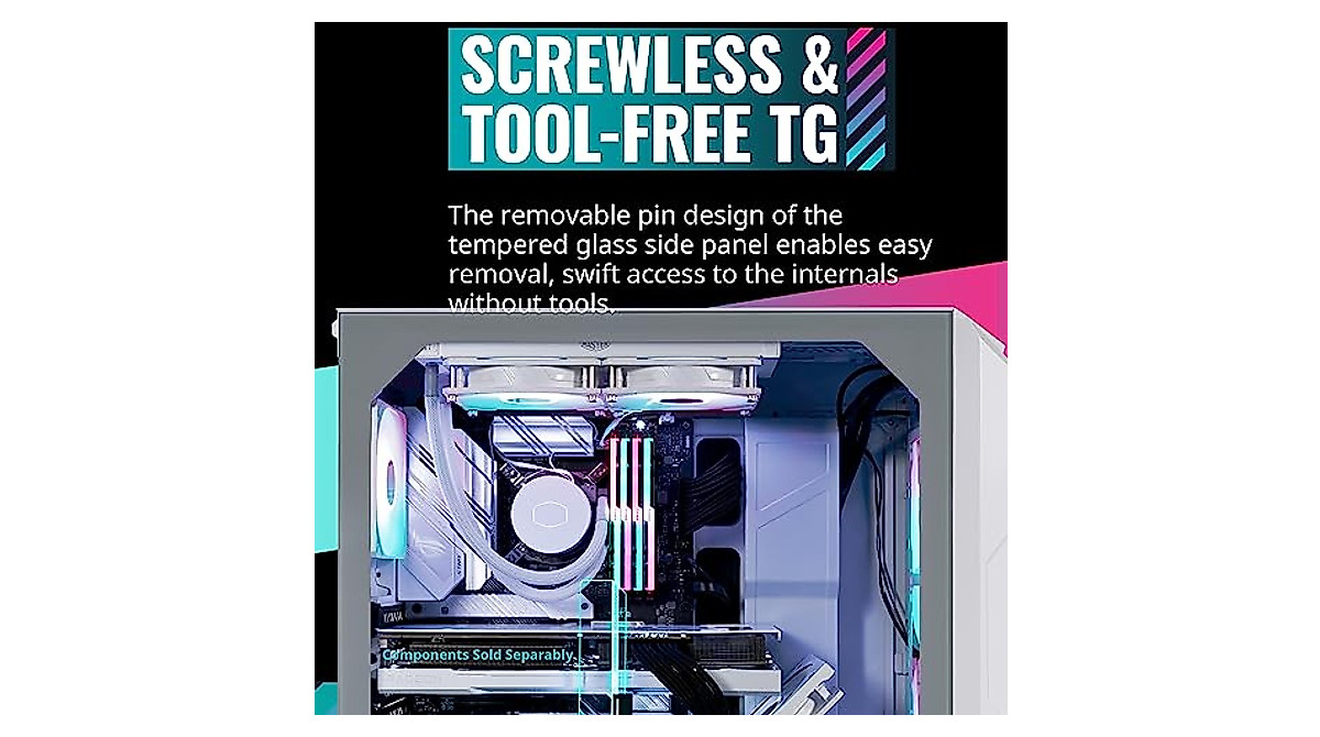 Cooler Master HAF 500 White High Airflow ATX Mid-Tower, Mesh Front ...