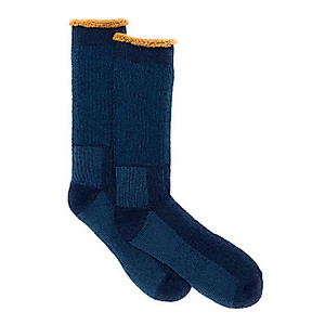 WARRIOR ALPACA SOCKS - Heavy-Duty Terry Lined Endurance Alpaca Socks (Lakeside Blue/Gold, Medium)