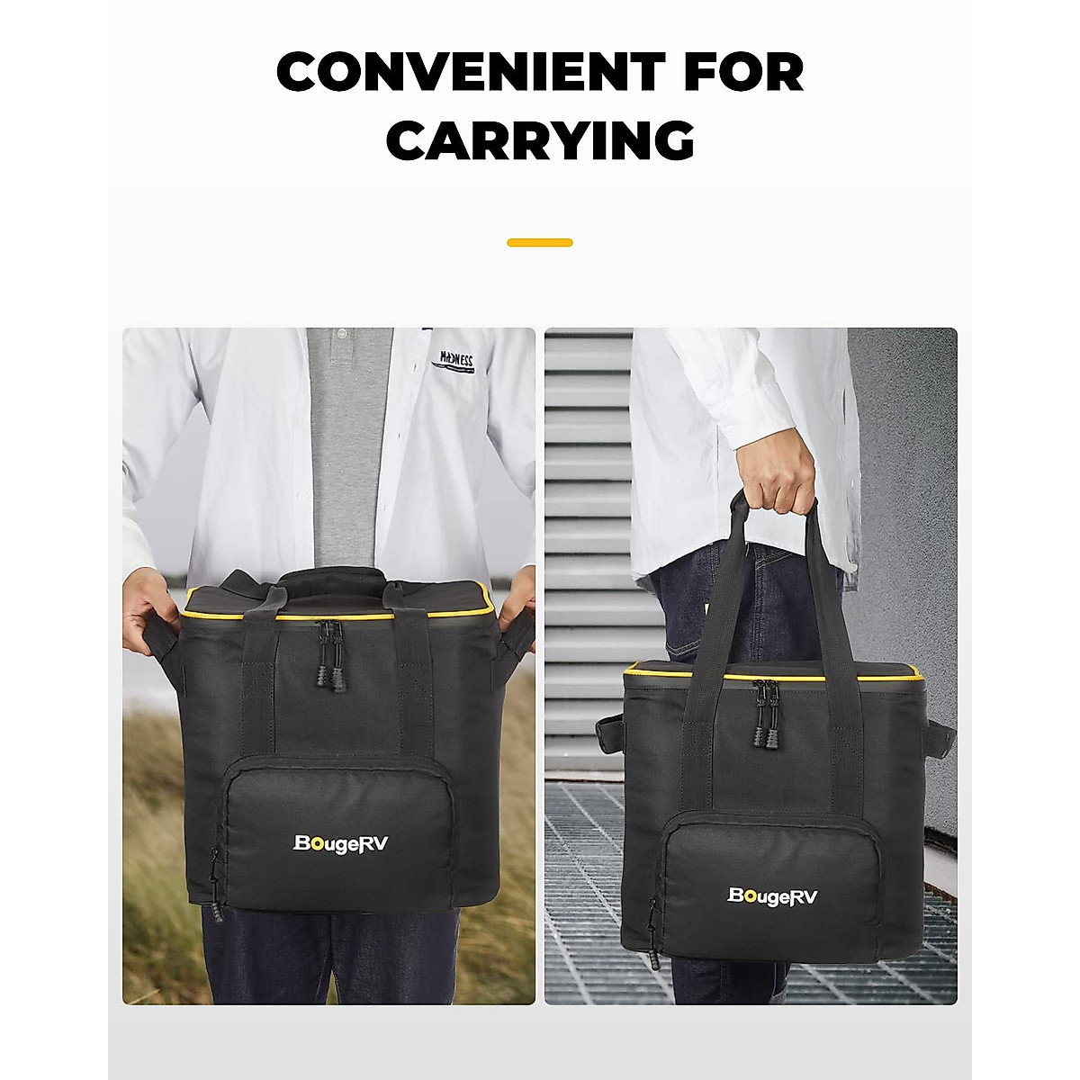 BougeRV Portable Carrying Bag Compatible with Fort 1000 Power Station/NCM 1100Wh Solar Generator, Power Station Storage Case with PVC Bottom Thickened Straps for Charging Cable Accessories