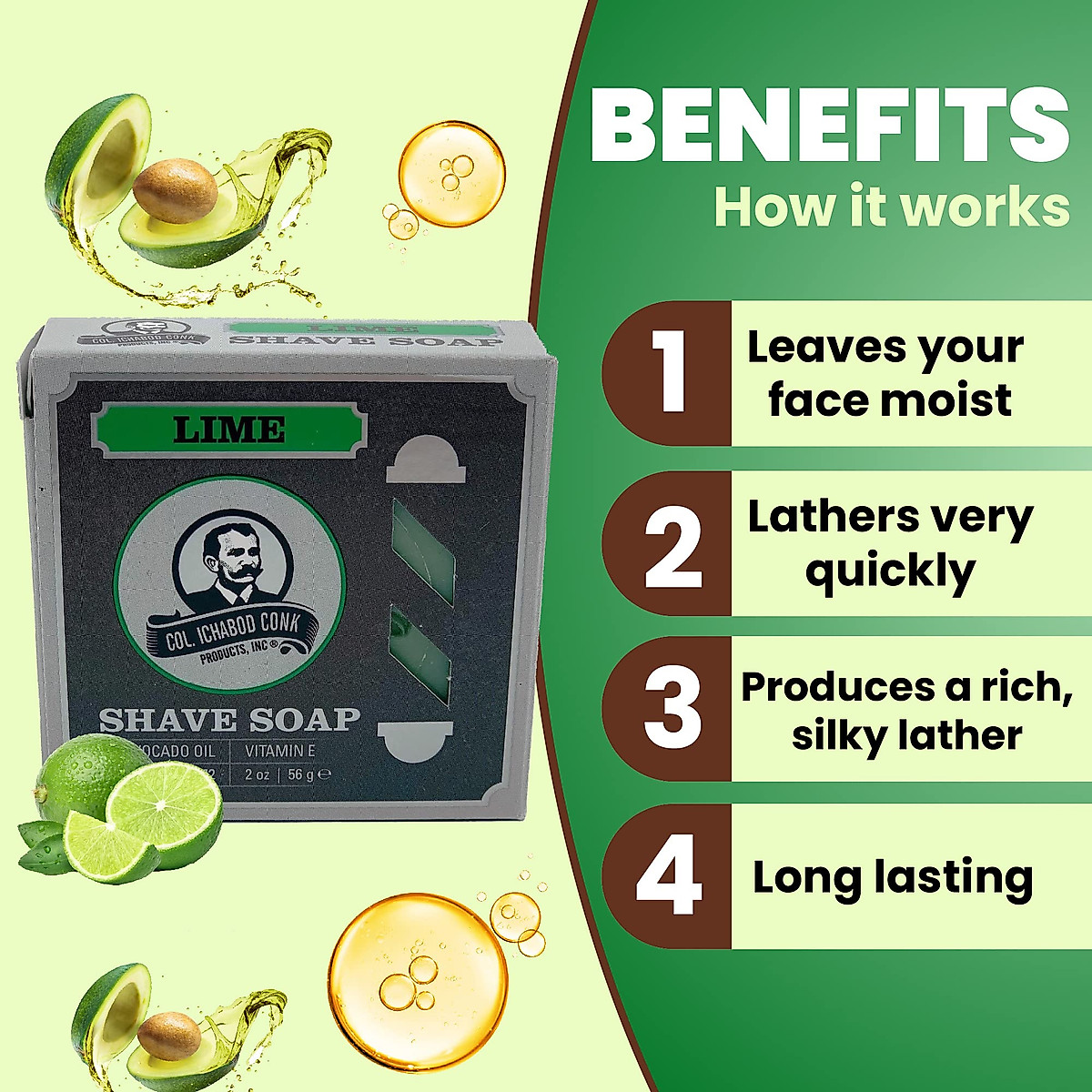 COL CONK LIME GLYCERINE SHAVE SOAP