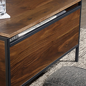 Sauder Nova Loft Coffee Table, L: 33.07" x W: 32.28" x H: 19.09", Grand Walnut Finish