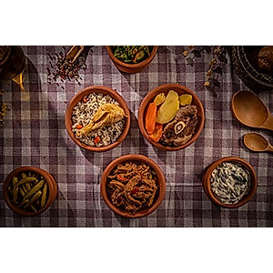 Luksyol Handmade Unglazed Clay Bowls: Elevate Your Culinary Experience with a Set of 3 (6.3 x 1.57 in) | Authentic Terracotta Cooking for Indian, Mexican, Korean Cuisine | Microwave-Friendly and Safe|