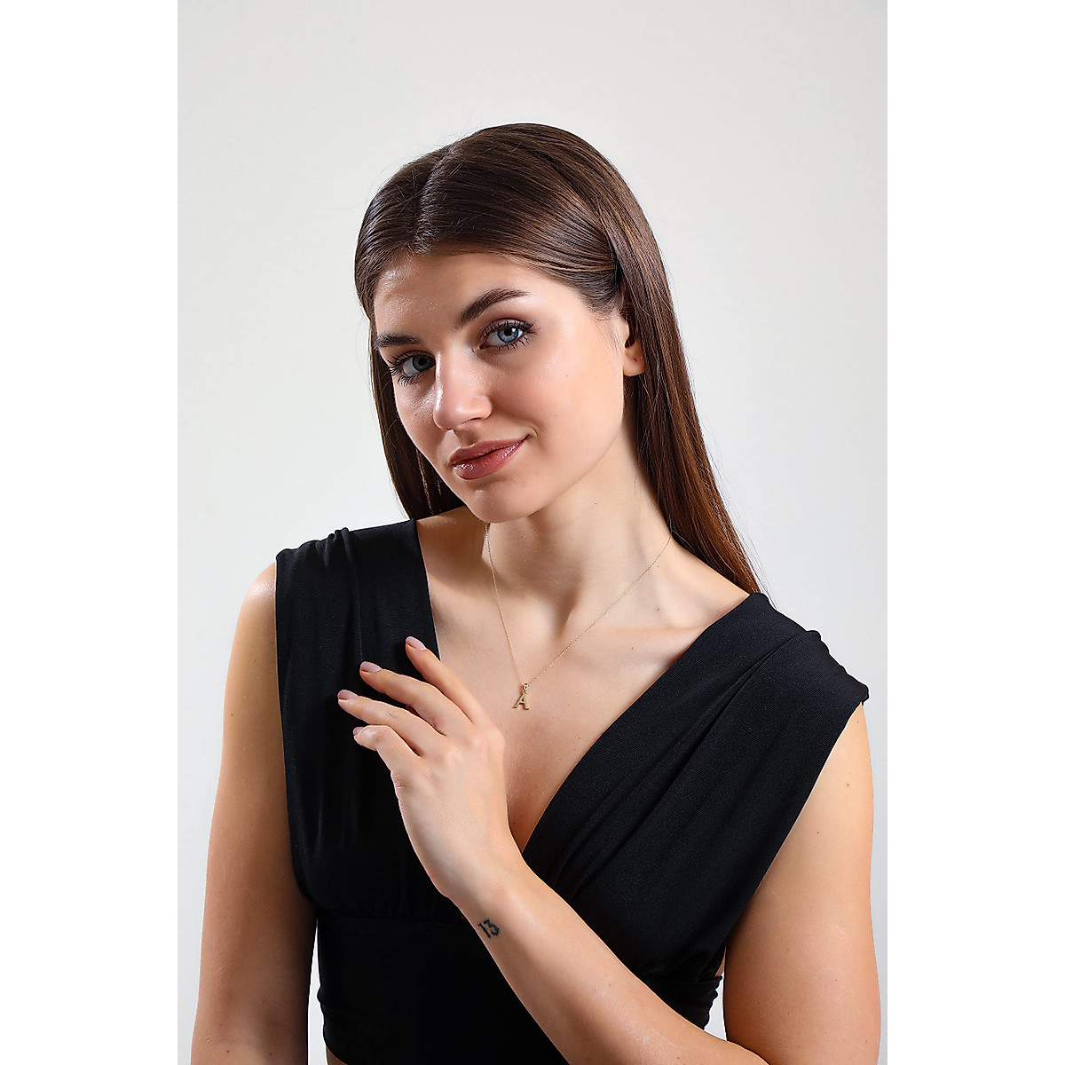 Wish Carat 100% 14k Real Gold Necklace for Women | Dainty Charm Alphabet Name Letter Initial Necklaces for Women | Custom Pendant Jewelry for Her | Birthday Gifts for Women | 18''