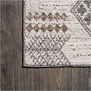 JONATHAN Y MOH302A-28 Bhalil Berber Diamond Geometric Indoor Farmhouse Area-Rug Bohemian Casual Easy-Cleaning Bedroom Kitchen Living Room Non Shedding, 2 X 8, Beige,Gray