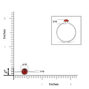 Angara Natural Garnet Solitaire Ring for Women in Sterling Silver (Grade-AAA | Size-5mm) | January Birthstone Jewelry Gift for Women | Birthday | Wedding | Anniversary | Engagement