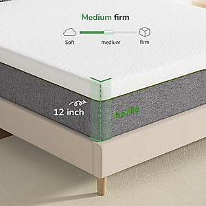 Novilla Queen Mattress, 12 Inch Memory Foam Mattress Queen Size for Pressure Relief & Cool Sleep, Queen Memory Foam Mattress