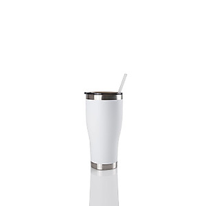 Hogg Modern Curve 30 oz Tumbler - White, Powder Coated Tumbler, Bulk Tumblers with Lids and Straws, Engravable Blanks, Powder Coated Tumblers for Laser Engraving, Etching, Vinyl, DIY