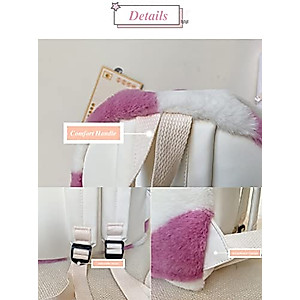 Plush Backpack Y2K Black Love Hearts Kawaii Love Heart Backpack Cute Aesthetic Backpack for School Teen Girls (Black)