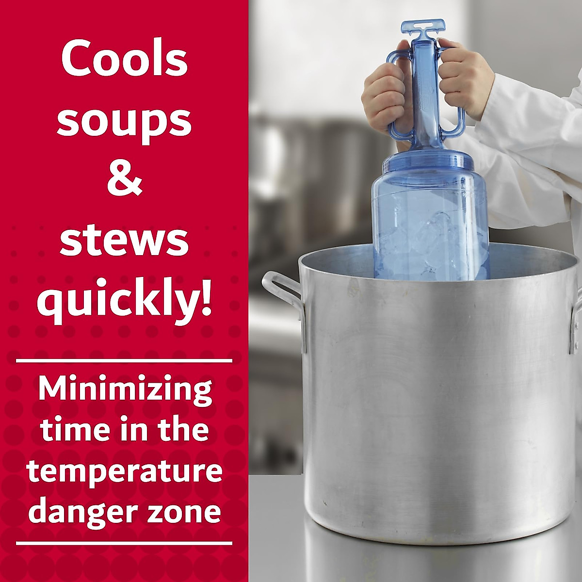 Chef Master Large Food Chiller, 155.5 Oz Plastic Cold Paddle for Cooling Hot Soups, Stews & Other Hot Liquids in Kitchens & Restaurants, Chilling Utensils for Hot Soup for Catering, Parties 90252