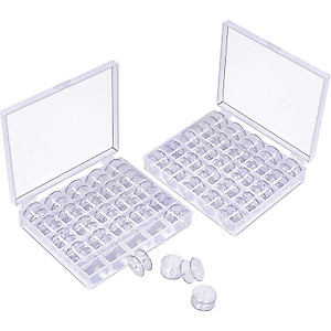 50 Pcs Bobbins, Plastic Bobbins for Brother Sewing Machine, Sewing Bobbins with Bobbin Case, Bobbin for Sin-ger/Bro-Ther, Bobbins for Singer Sewing Machine